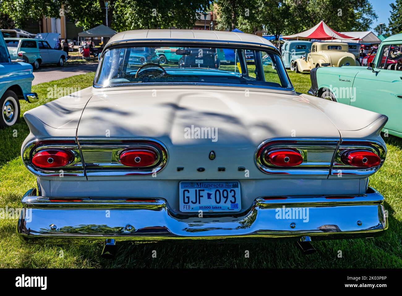 Falcon Heights, MN - June 17, 2022: High perspective rear view of a ...