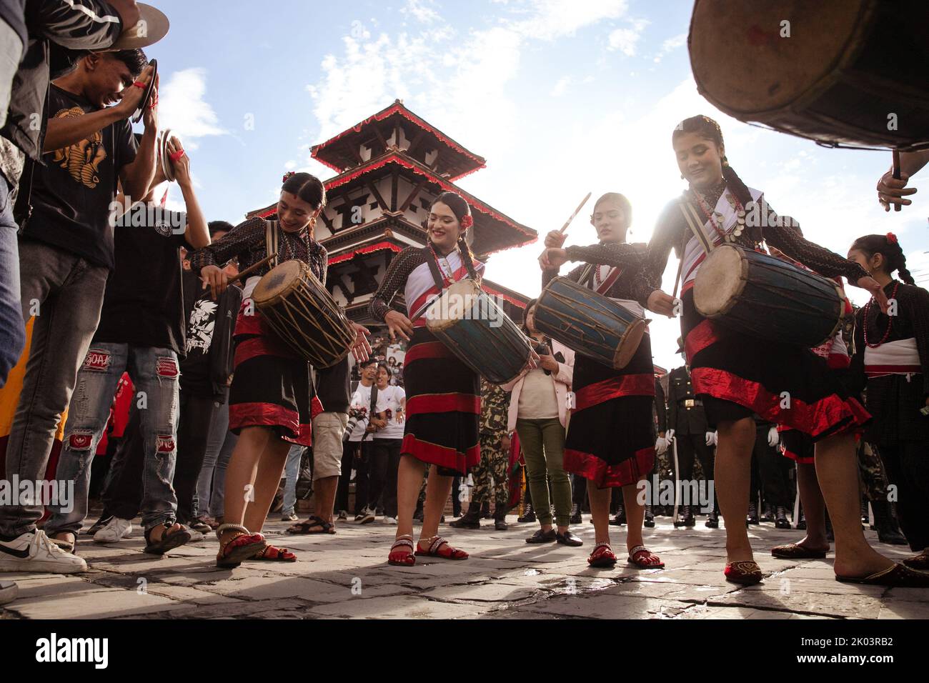 Devotees play traditional instruments during the primary day of the ...