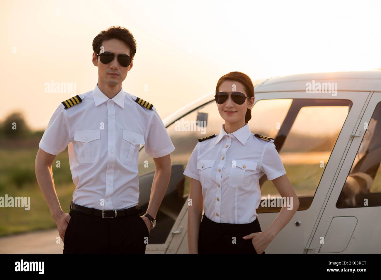 Portrait of Chinese helicopter pilots Stock Photo - Alamy