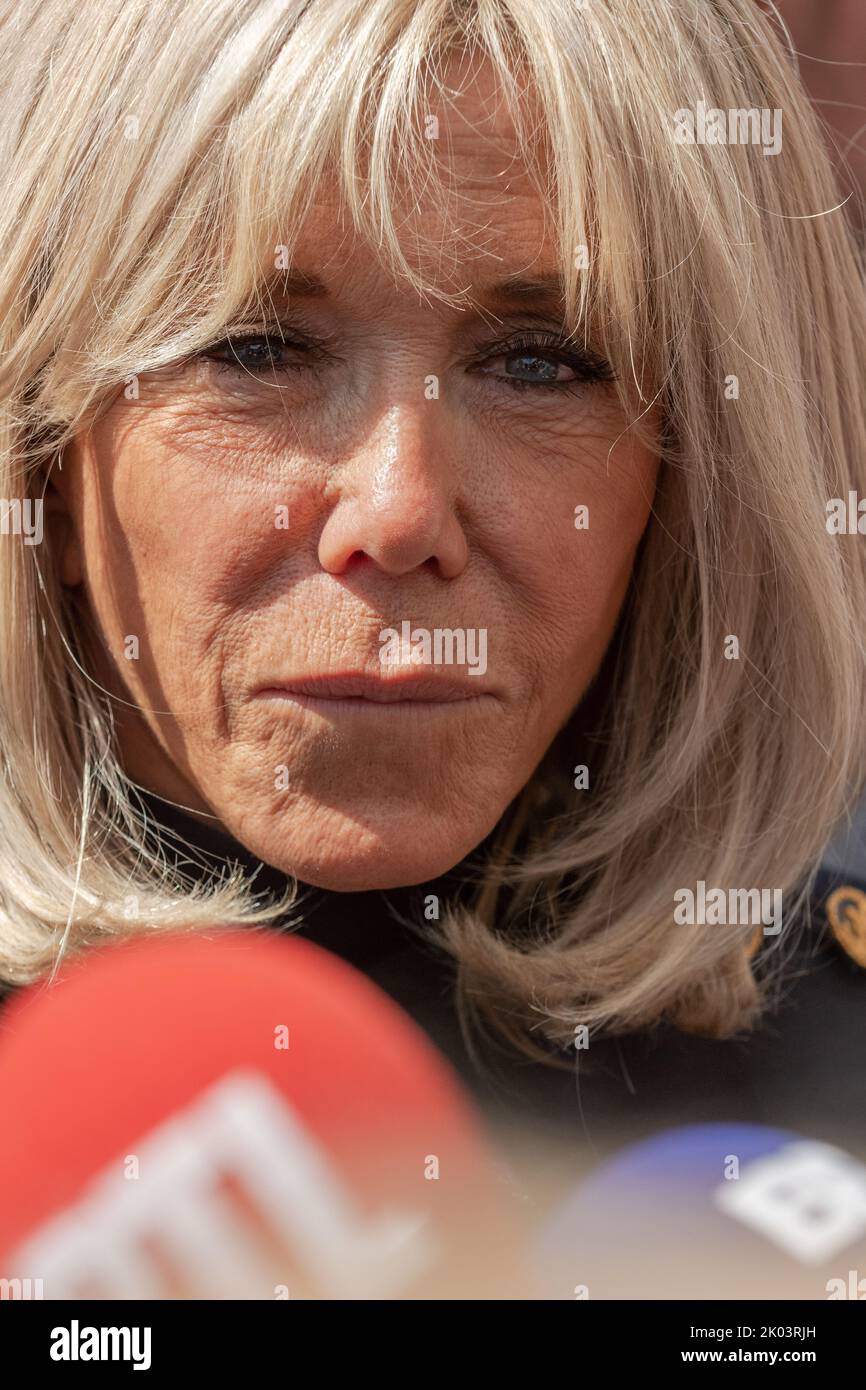 Portrait of Brigitte Macron seen during the event The wife of the ...