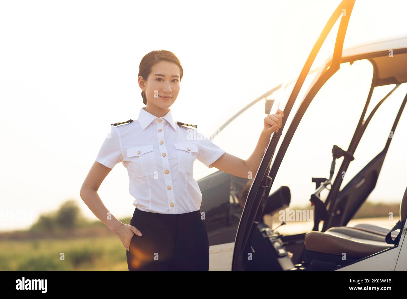 Portrait of Chinese helicopter pilot Stock Photo - Alamy