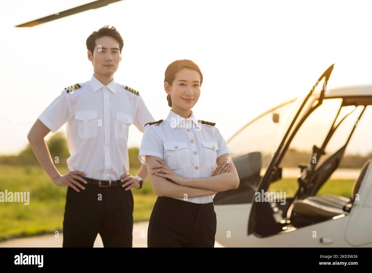 Portrait of Chinese helicopter pilots Stock Photo - Alamy