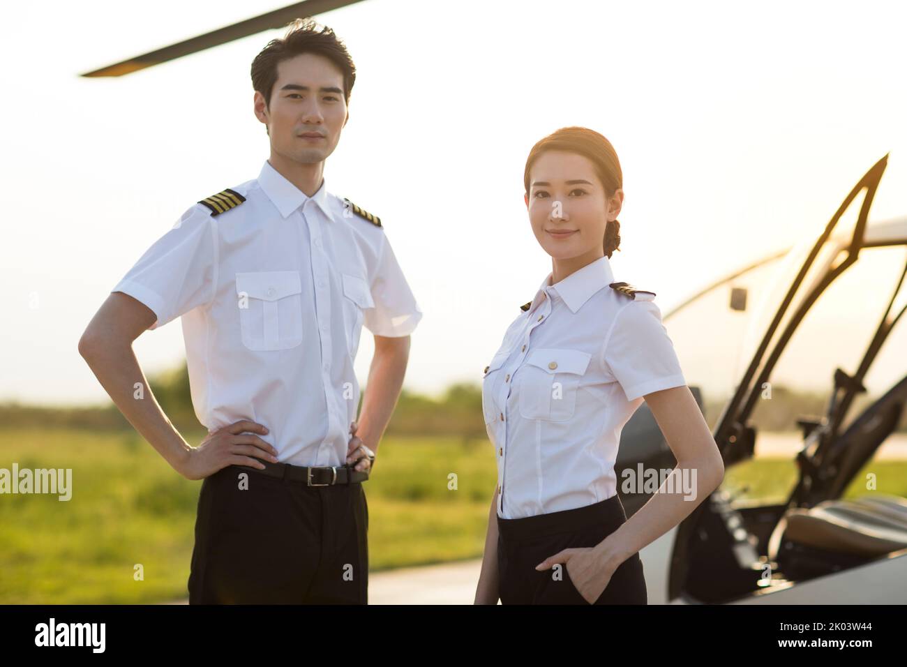 Portrait of Chinese helicopter pilots Stock Photo - Alamy