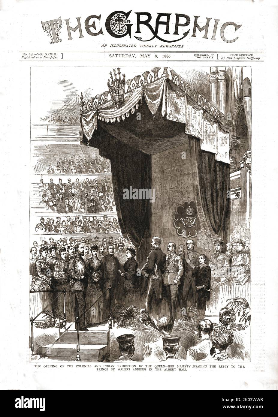 'The Graphic, Front Cover May 8th. 1886', 1886. The opening of the ...