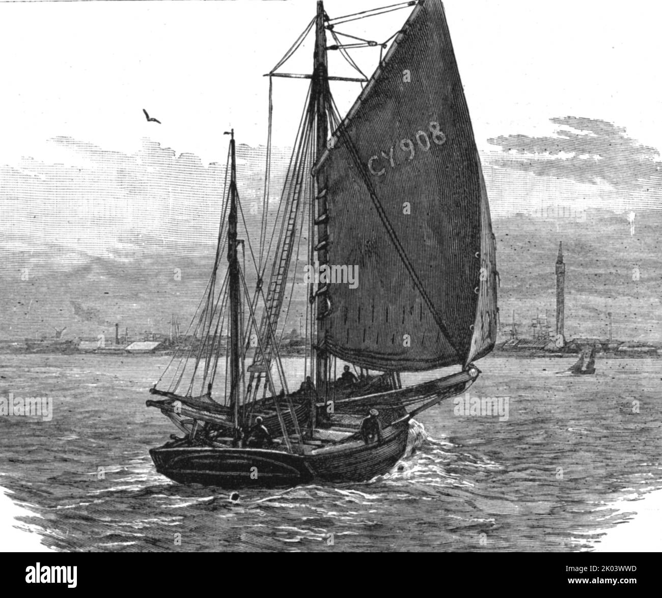 Long line fishing boats fishing Black and White Stock Photos & Images ...