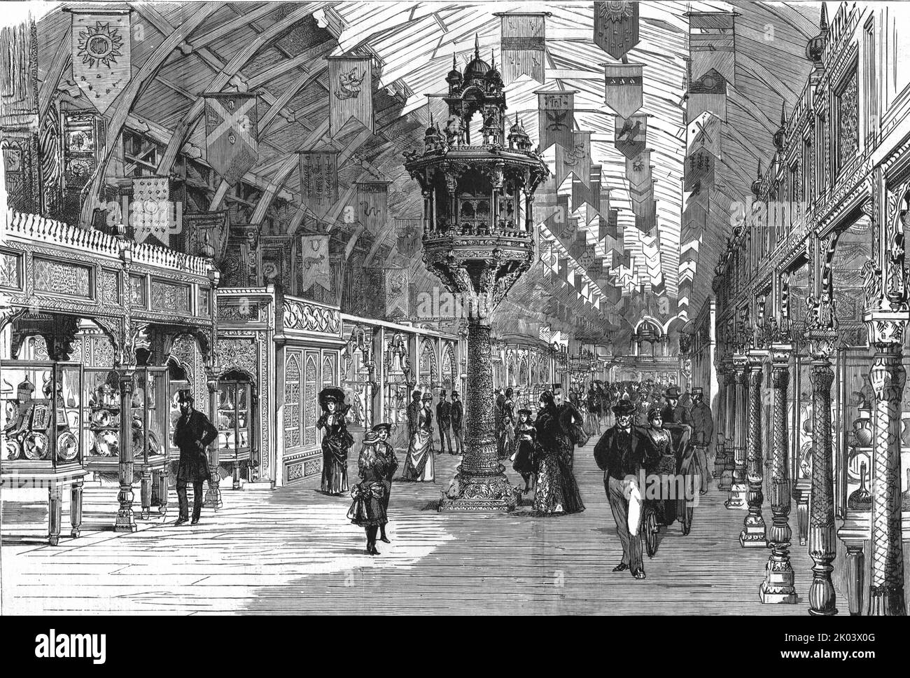 'The Colonial Exhibition, Indian section, Middle Court with the Pigeon ...