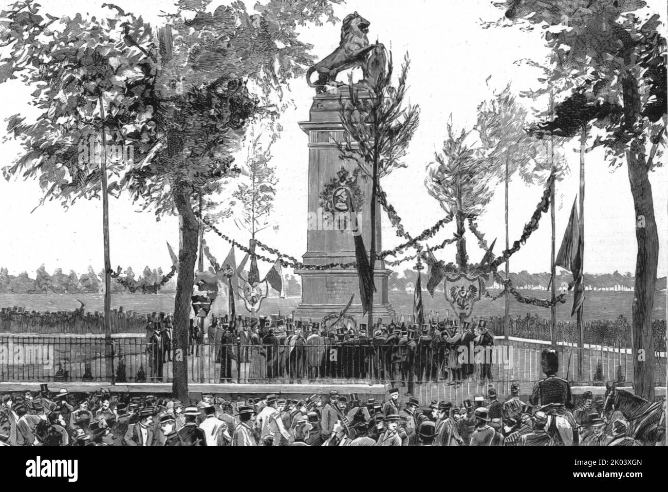'The Anniversary of the Battle of Waterloo; unveiling the statue at ...