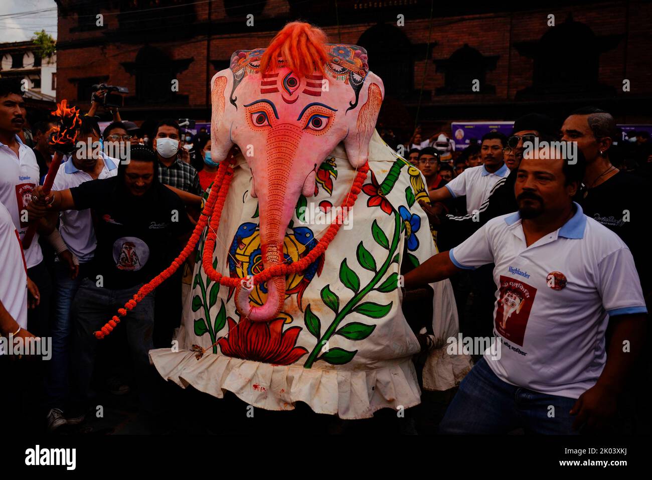 Kathmandu, Nepal. 09th Sep, 2022. Pulu Kisi, the ride of Lord Indra ...