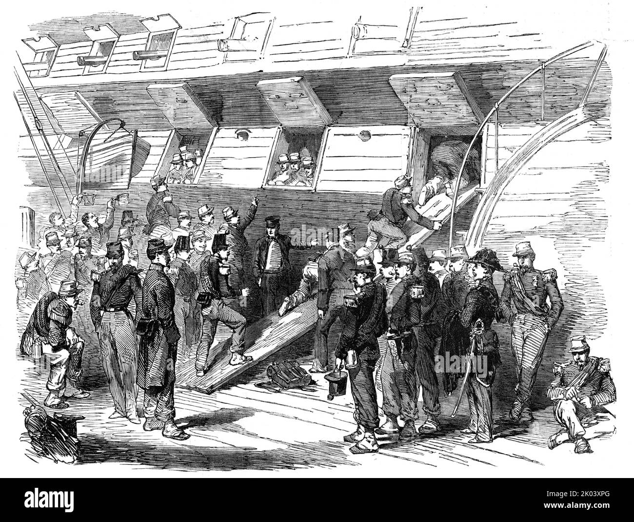 The 48th French Regiment of the Line embarking on board "The St ...