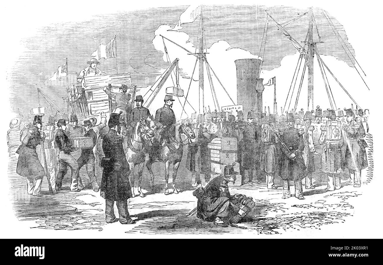 Embarkation of Arms, at Calais, on Friday, 1854. Northern France ...