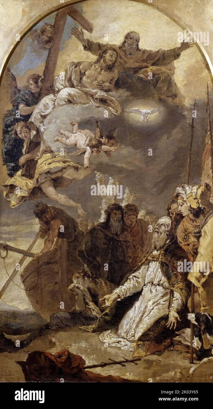 Holy Trinity in Glory Appearing to Saint Pope Clement I, ca 1735. Found ...