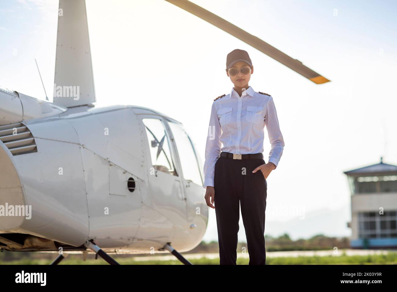 Portrait helicopter pilot in uniform hi-res stock photography and ...