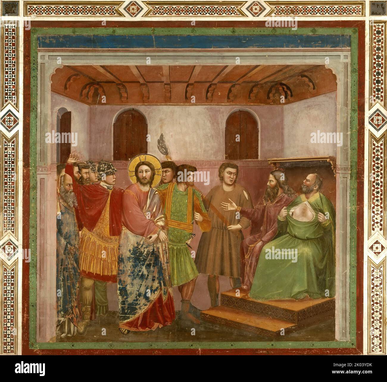 Christ before Caiaphas (From the cycles of The Life of Christ), 1304 ...