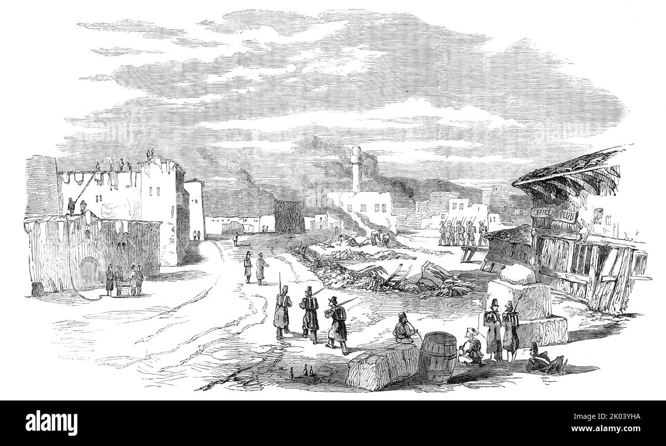 Ruins at Varna, after the recent fire, 1854. Crimean War. 'Varna, which ...