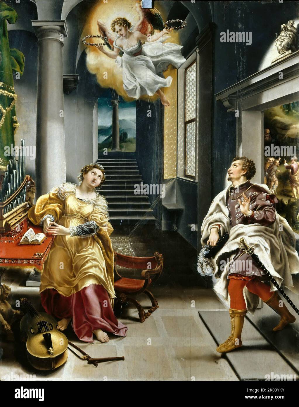 Saints Cecilia and Valerian, 16th century. Found in the collection of ...