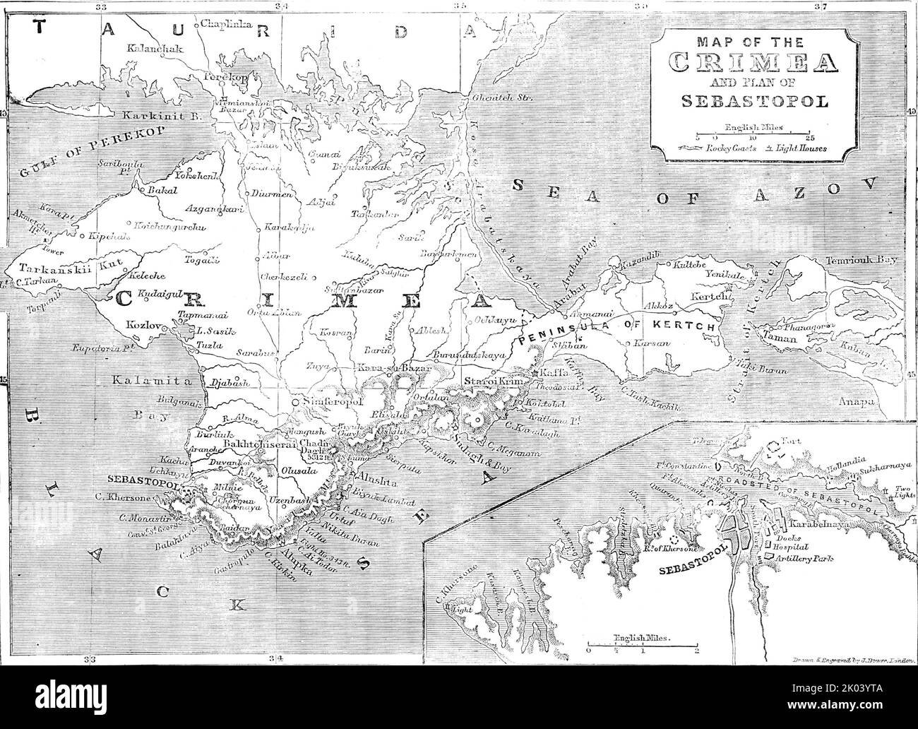Crimea war 1854 map hi-res stock photography and images - Alamy