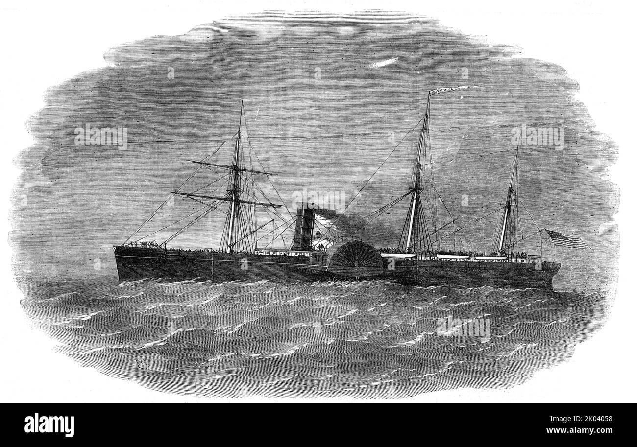 "The Arctic" Steam-Ship, 1854. Two ships collide in poor visibility ...