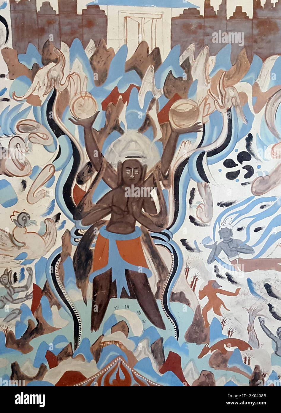 Asura in 249th cave of Mogao, 6th century. Found in the collection of ...