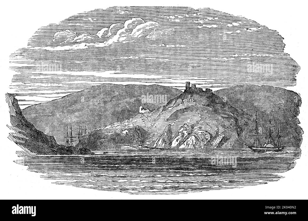 Entrance to Balaclava Harbour, 1854. Crimean War. 'The town of ...