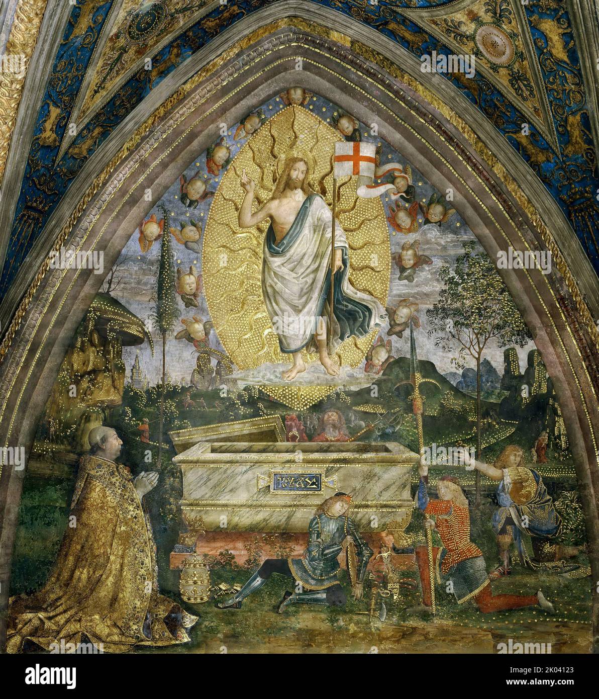 The Resurrection with Pope Alexander VI Borgia, 1492-1495. Found in the ...