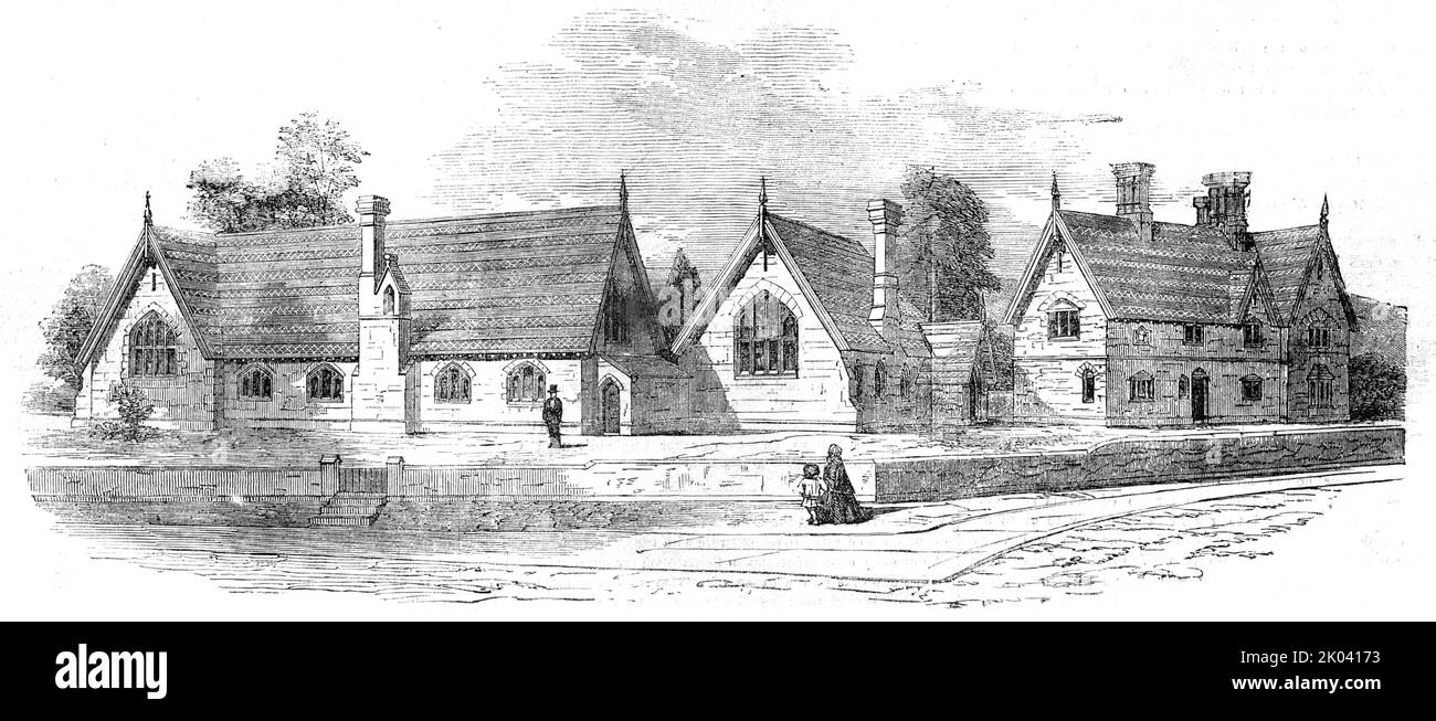 Reigate New National Schools, 1854. School buildings which attest ...