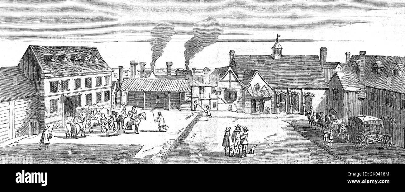 North View of Arundel House in 1646, 1854. Large mansion near the River ...