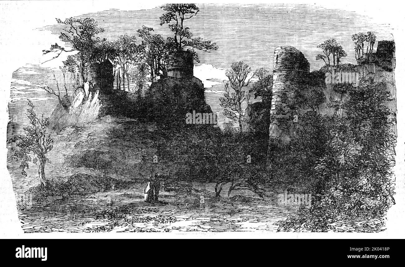 "The Red Castle", at Hawkstone Park, 1854. Ruins in Shropshire. 'The ...