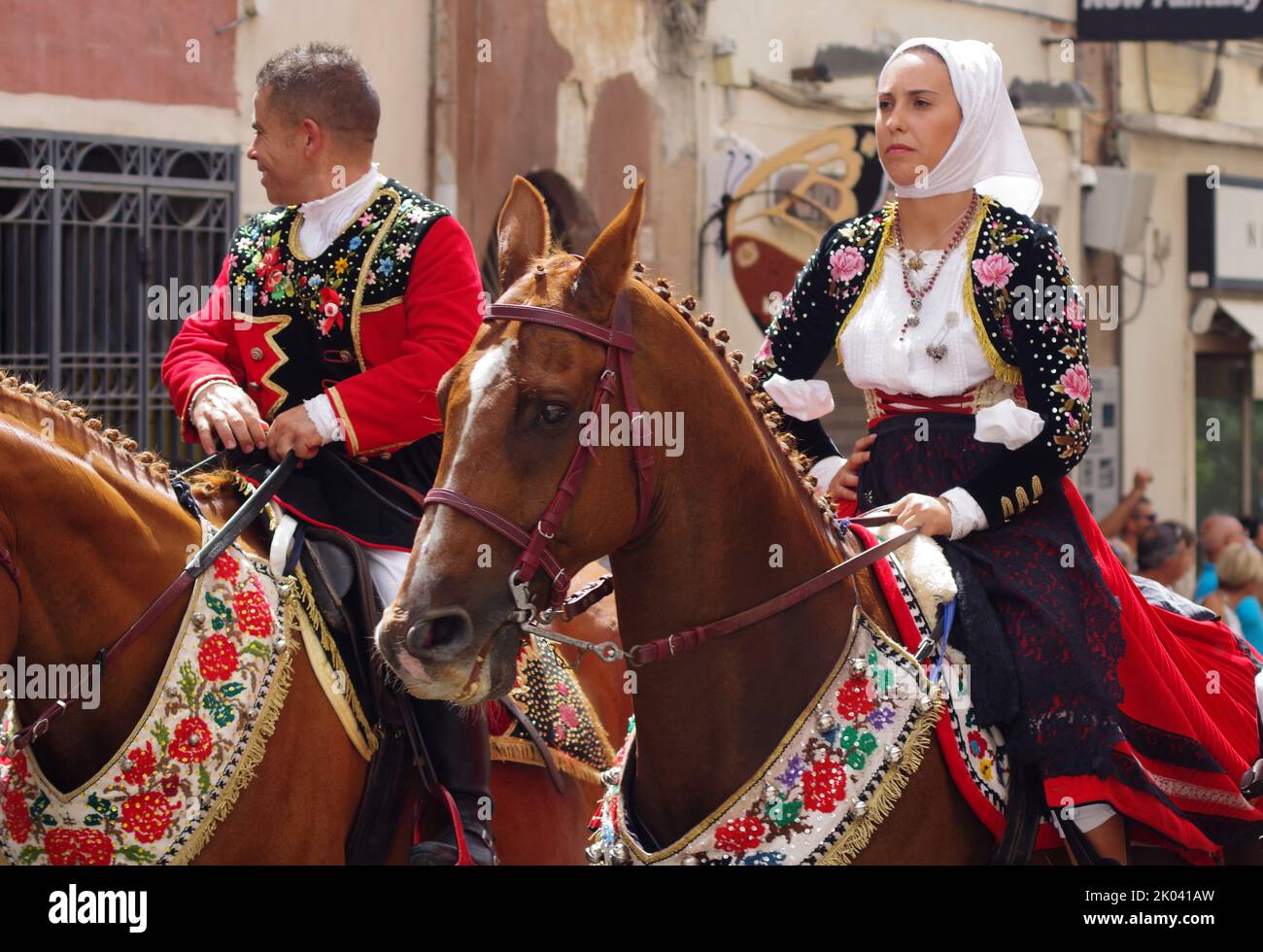 Sassari, Sardinia, Italy. Cavalcata Sarda 2022, traditional parade of ...