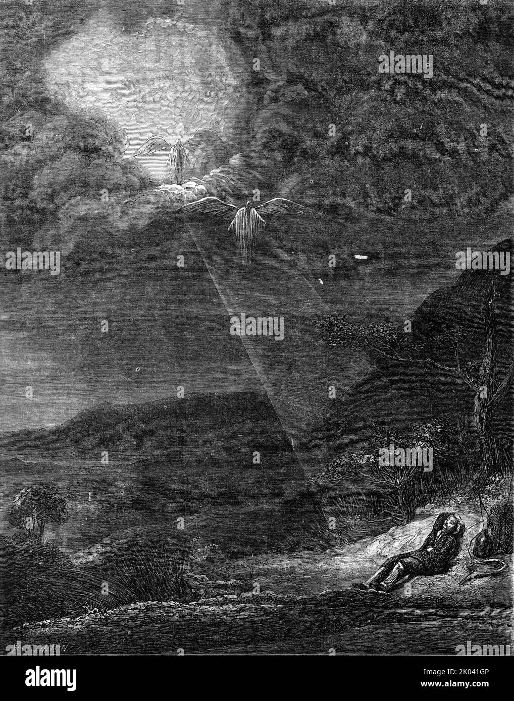 Jacob's Dream, by Rembrandt, 1854. Biblical scene believed to have been ...