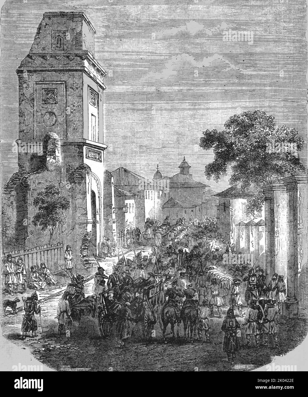 'Carrying the Wounded Russians to St George's, Bucharest', 1854. From ...