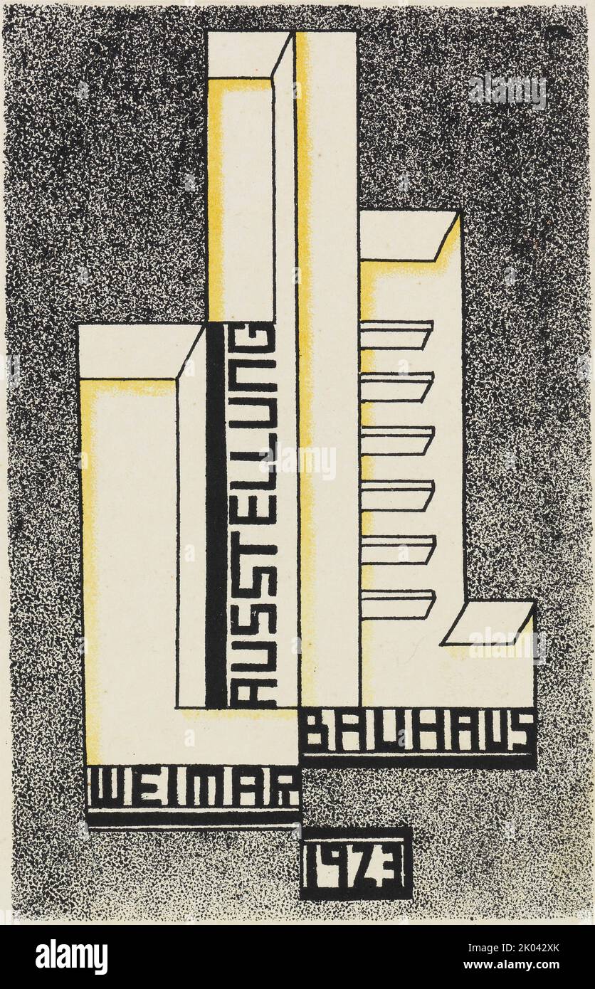 Ausstellung Bauhaus Weimar (Bauhaus exhibition). Postcard , 1923 ...
