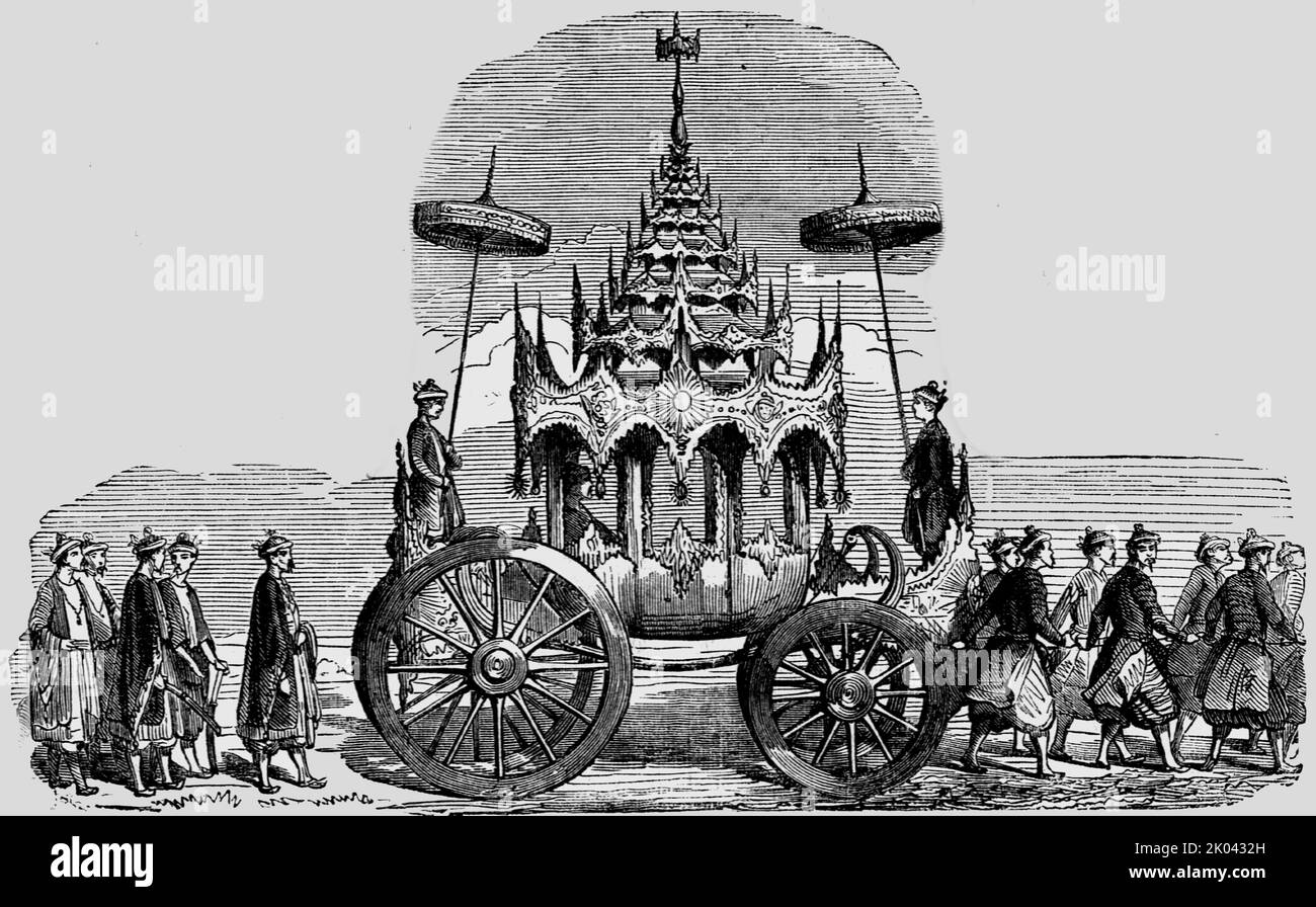 'The Emperors Car of Ceremony; The Burman Empire', 1854. From "Cassell ...