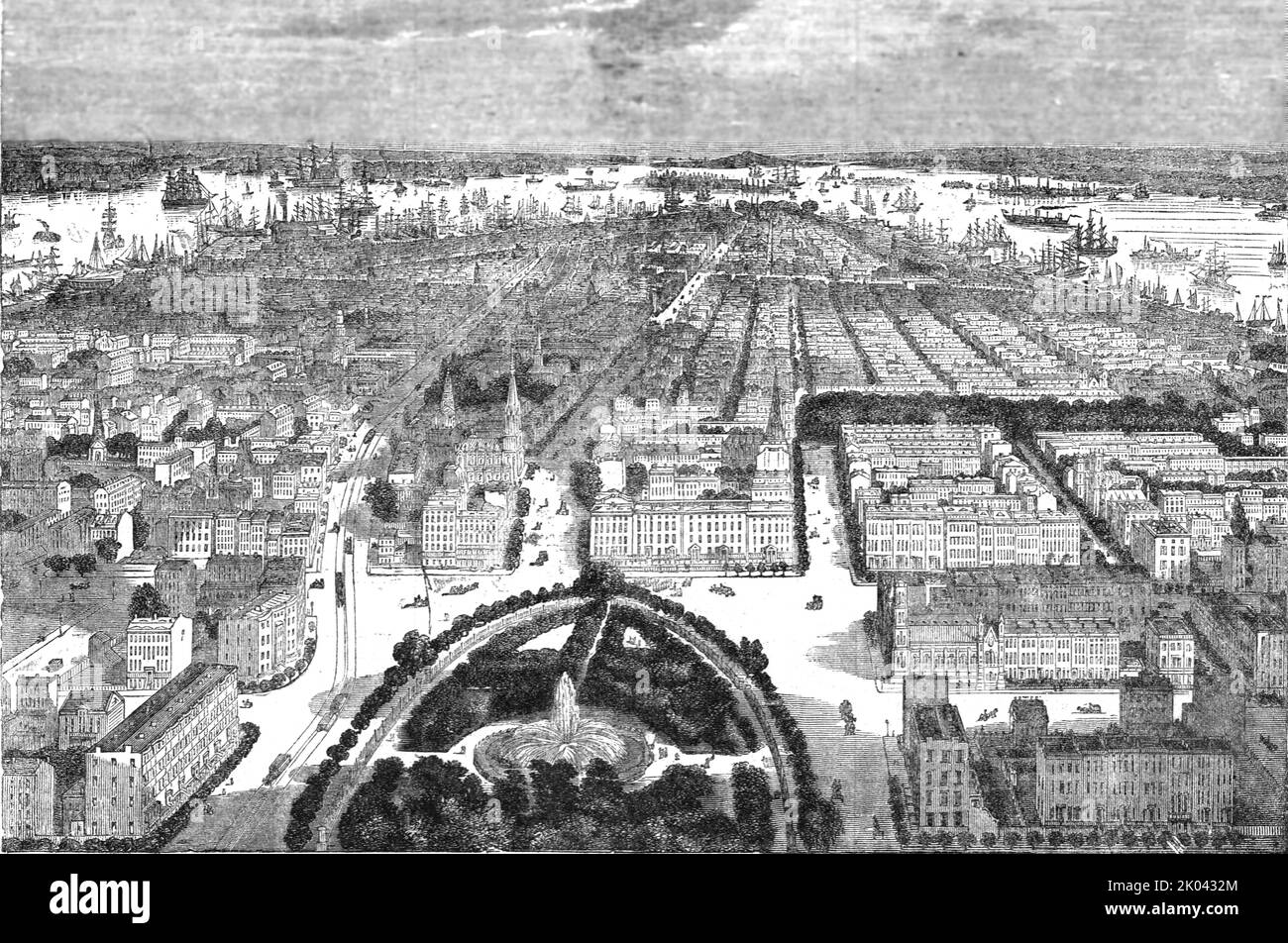 'New York from Union Square', 1854. From "Cassell's Illustrated Family ...