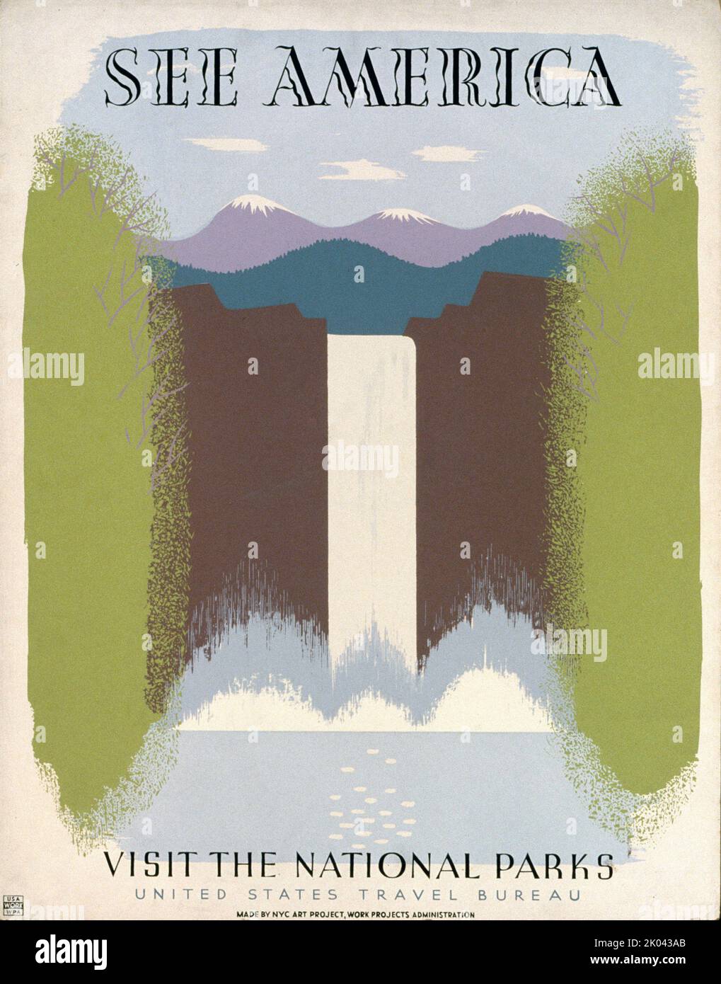 See America, visit the National Parks Poster for United States Travel ...