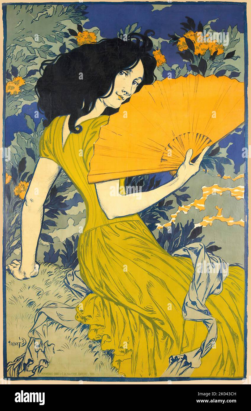 L'éventail, 1900. Private Collection Stock Photo - Alamy