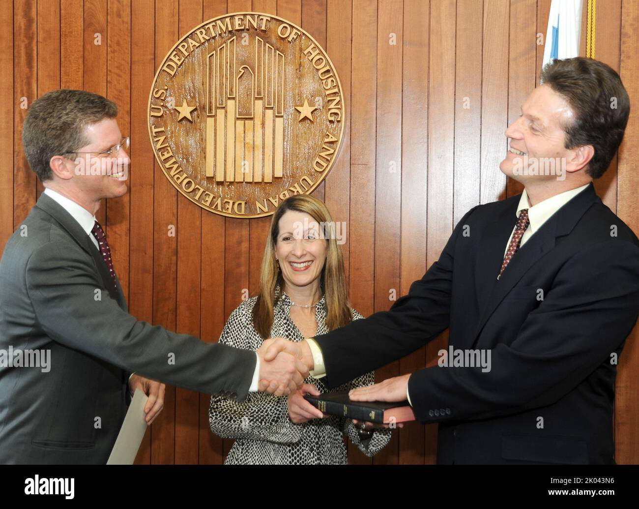 Swearing in ceremony for Doug Criscitello, HUD Chief Financial Officer, with Secretary Shaun ...