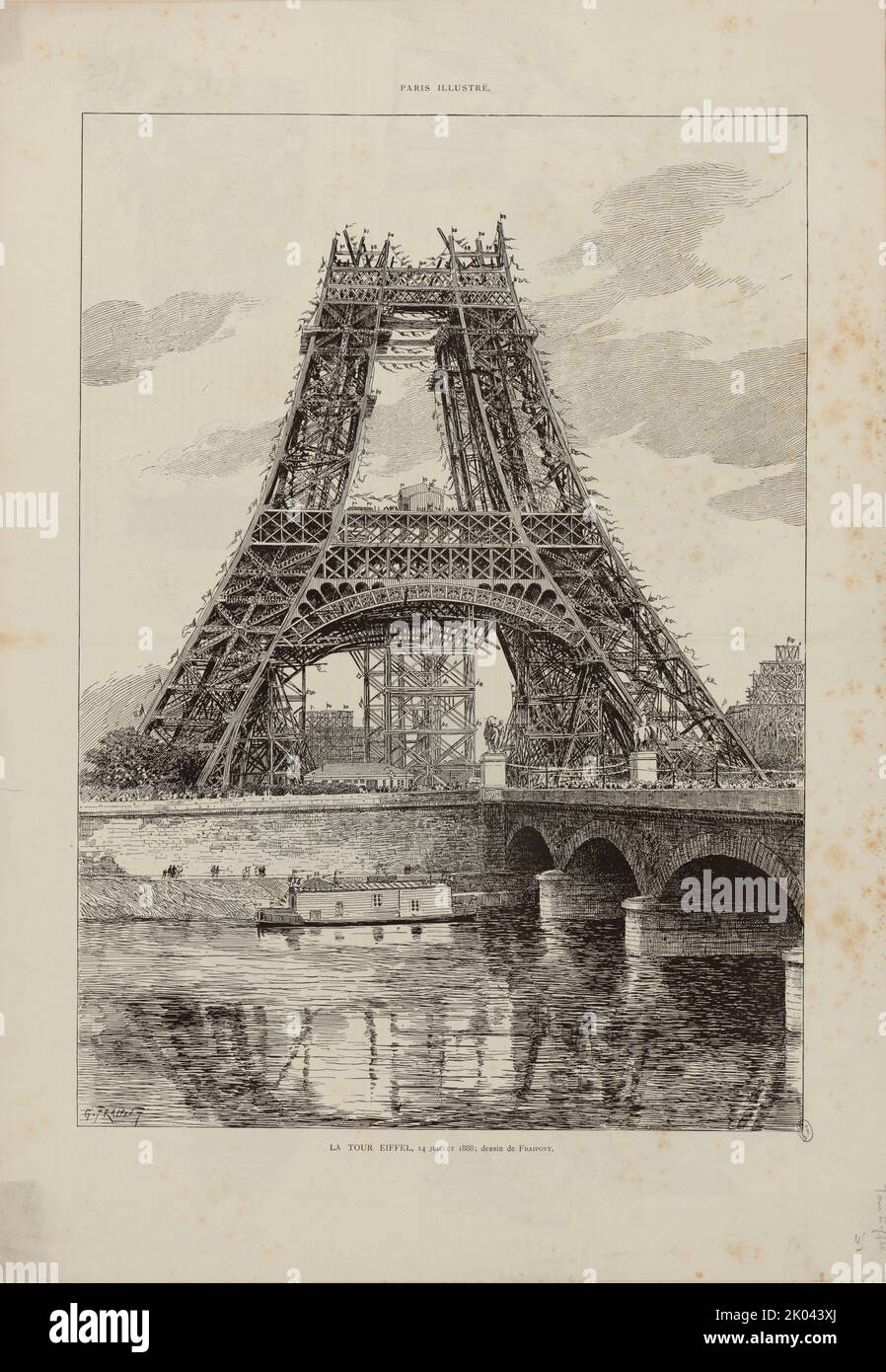 Eiffel tower on July 14, 1888, 1888. Private Collection Stock Photo - Alamy