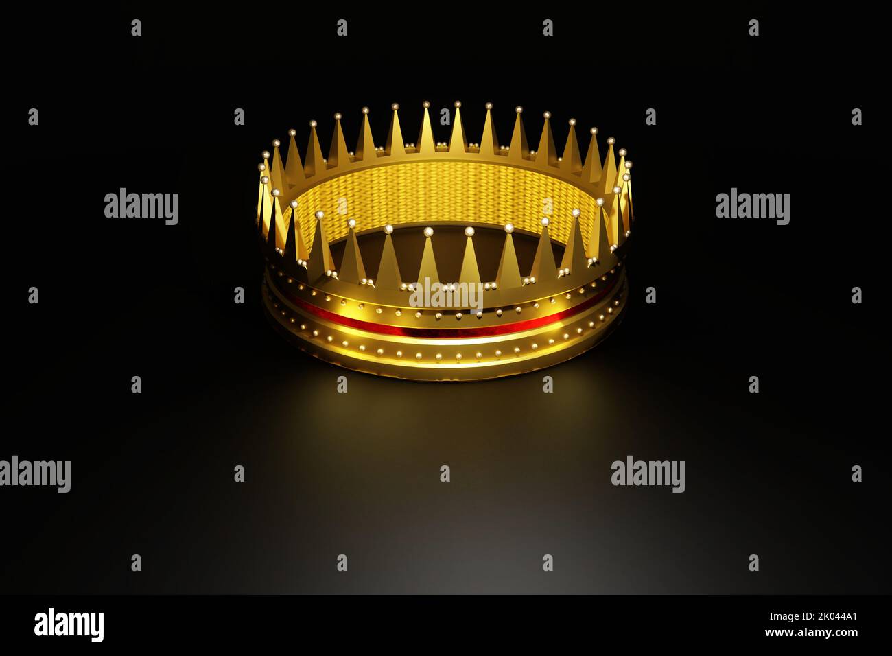 Golden crown isolated on black background. 3D render illustration Stock ...