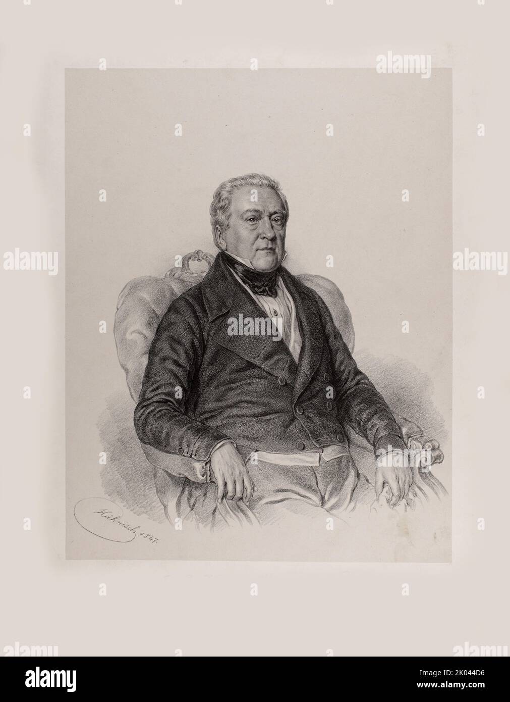 Portrait of Raphael Georg Kiesewetter (1773-1850), 1847. Private ...