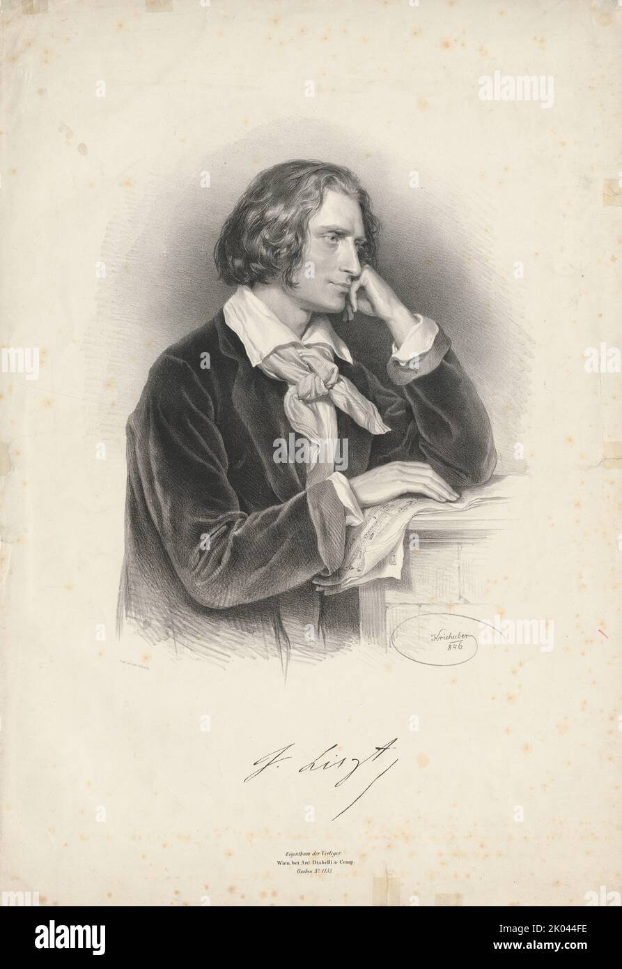 Portrait of the Composer Franz Liszt (1811-1886), 1846. Private ...