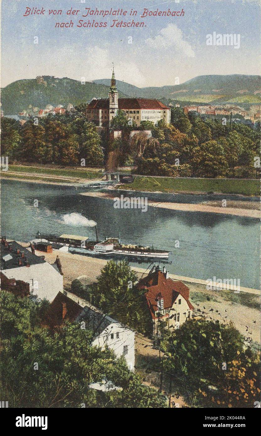 Border between Bodenbach and Tetschen, 1915. Private Collection Stock ...