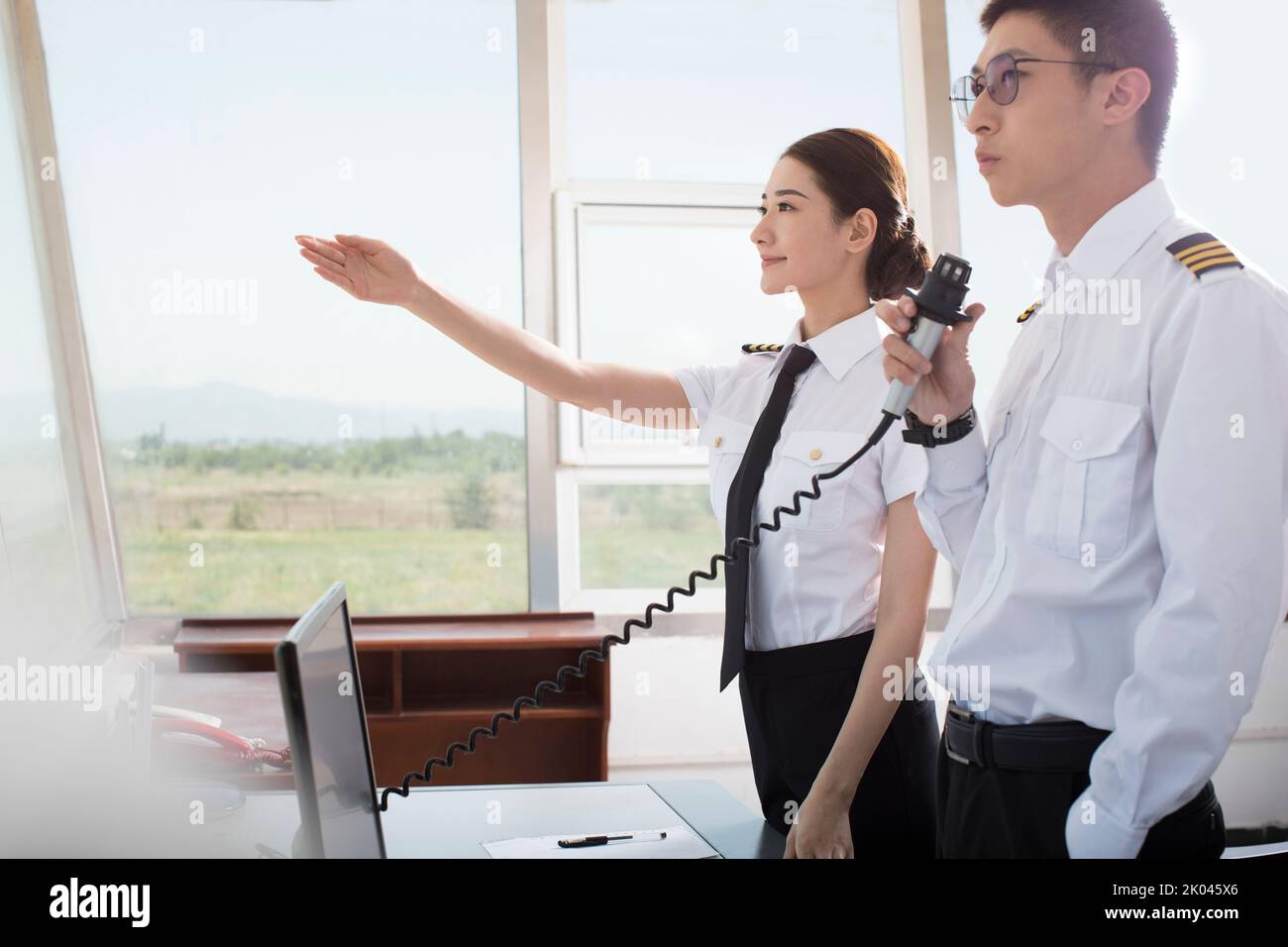 Chinese air traffic controllers in tower Stock Photo - Alamy