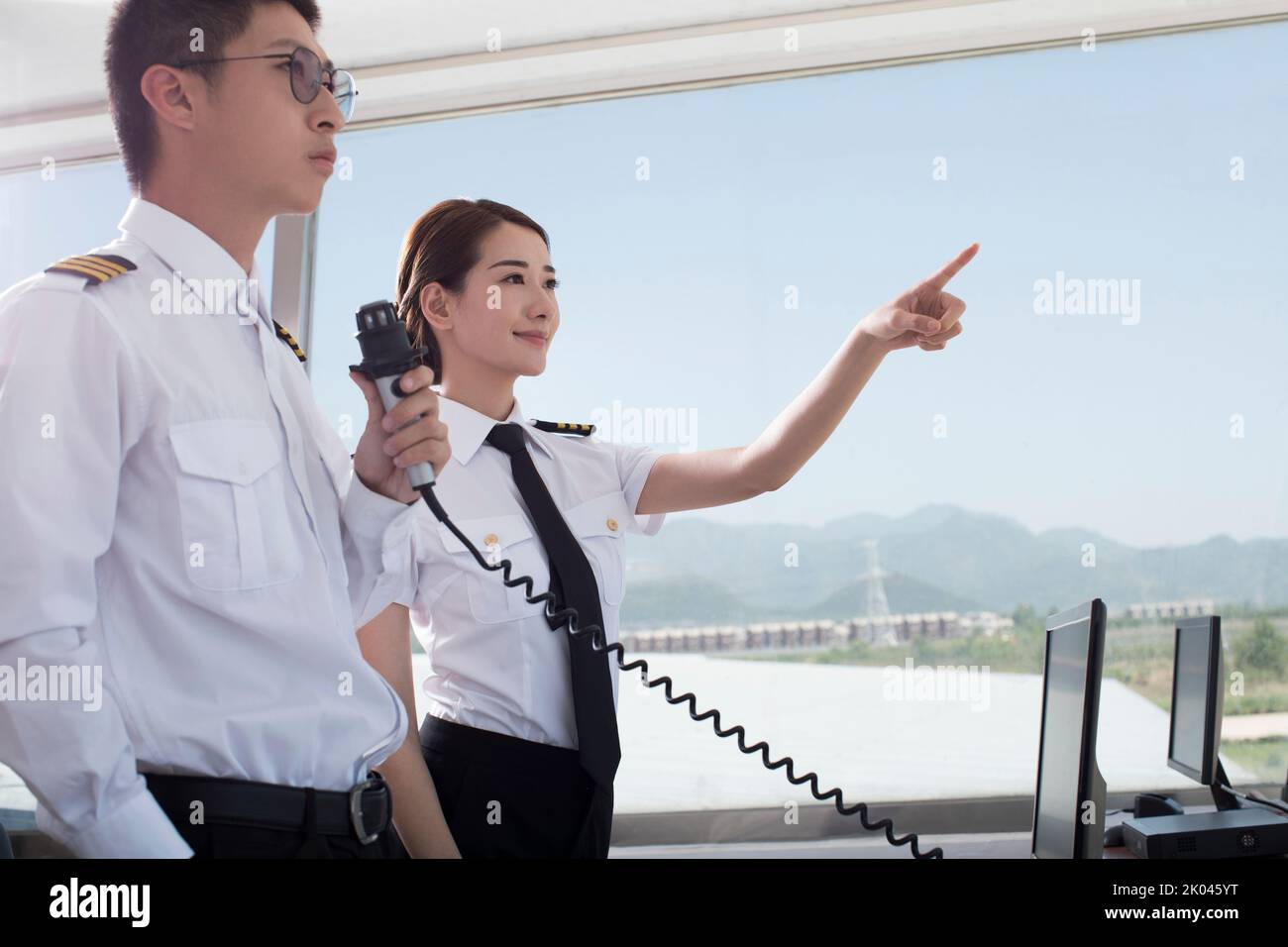 Chinese air traffic controllers in tower Stock Photo - Alamy