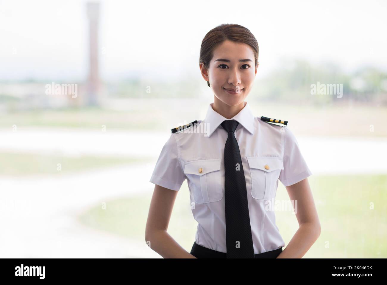 Portrait of Chinese female pilot Stock Photo - Alamy