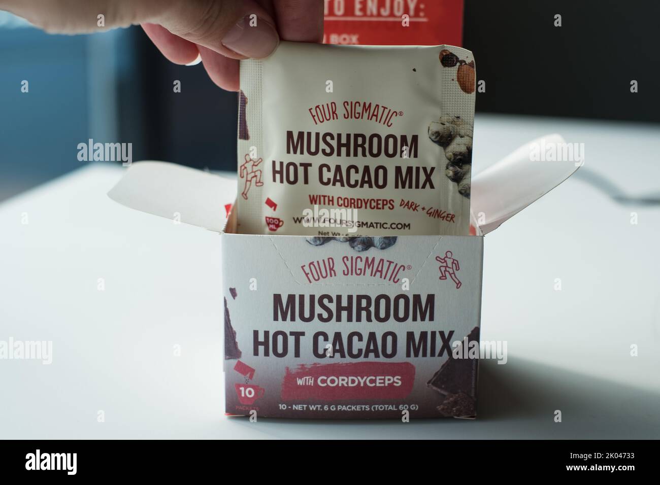 Helsinki, Finland - September 8, 2022: Four Sigmatic mushroom cacao mix ...