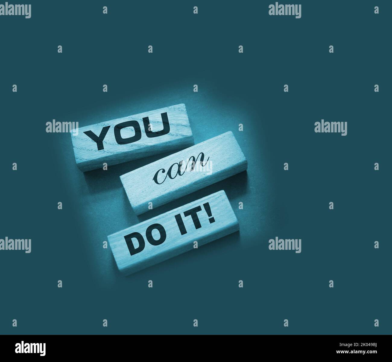 YOU CAN DO IT word on wooden blocks on gray background. Motivation ...