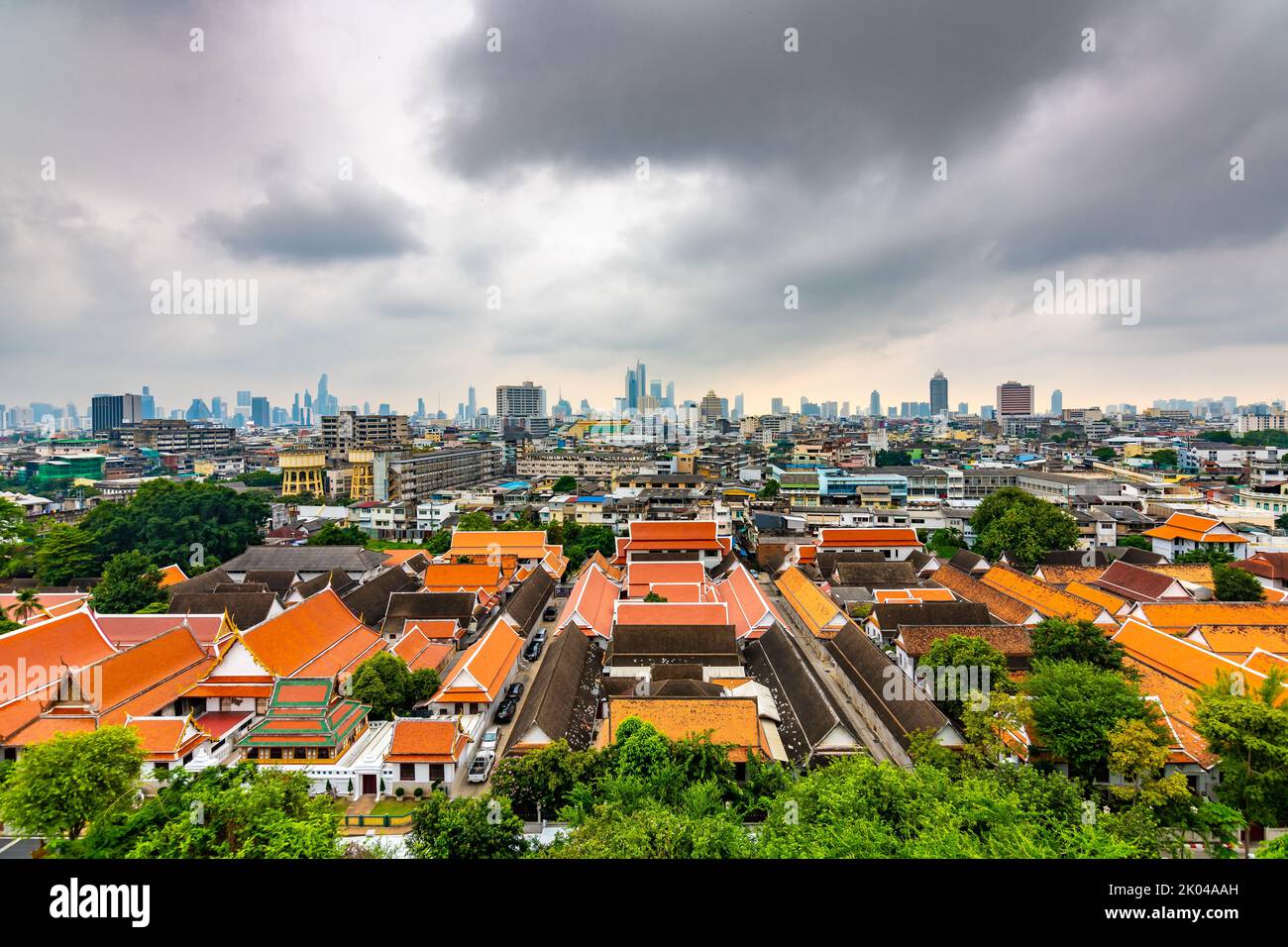 Panorama view of Bangkok city, Thailand. Cityscape of residental ...