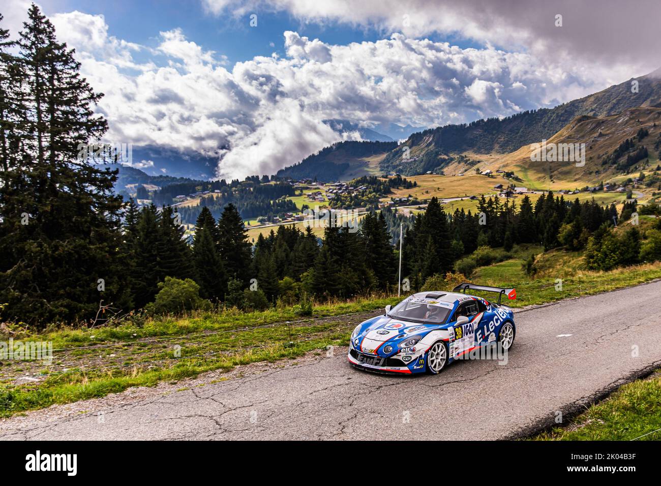 38 ROCHE Jean Luc, BROCOURT David, Alpine A110 RGT, action during the Rallye du Mont-Blanc ...