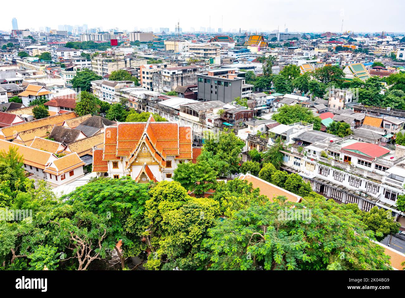 Panorama view of Bangkok city, Thailand. Cityscape of residental ...