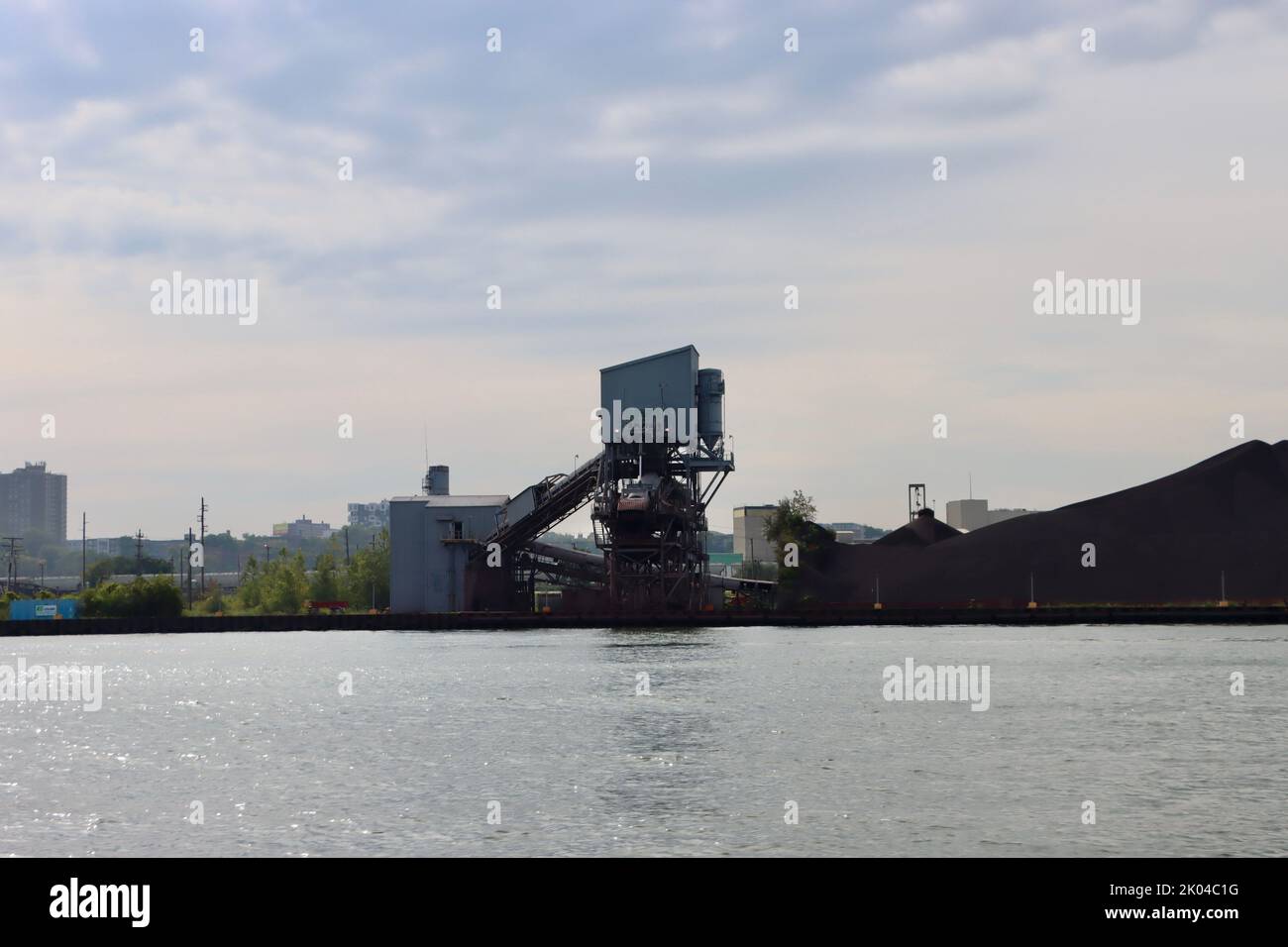 Cleveland harbor area seen from Lake Erie Stock Photo - Alamy